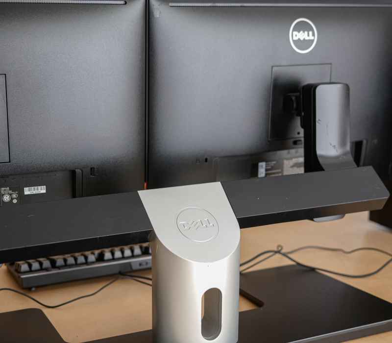 Dell MDS14 Dual Monitor Stand (5TPP7), Black/Silver